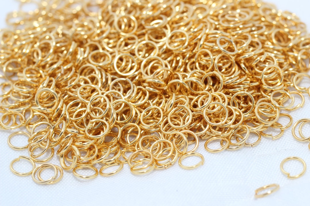 23 Ga 4mm 24k Shiny Gold Jump Rings, Gold Connector, Open Jump Rings ...