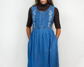 Denim maxi dress | Etsy