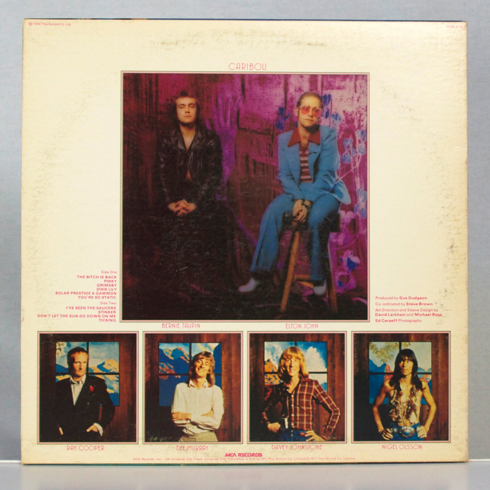 Elton John Caribou Album Mca/island Records 1974 Original Vintage Vinyl ...