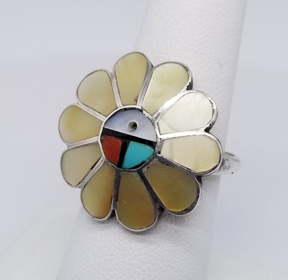 Vintage Zuni Sun Face Ring-inlaid Sterling-signed A. Gasper | Etsy