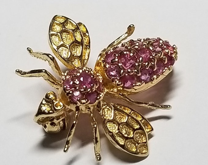 Estate Ruby Bee Pin/pendant-14k Gold-vintage - Etsy