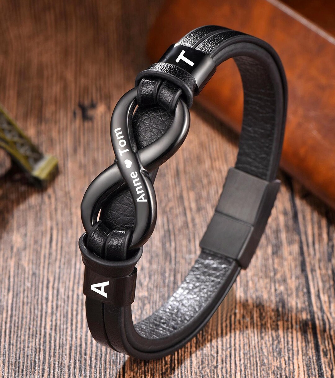 Personalized Engraved Infinity Charm Bracelet, Custom Infinity Bracelet ...