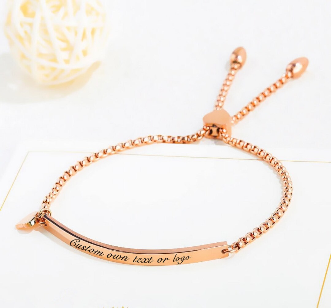 Personalized Engraved Bracelet Custom Own Phrase Engraved - Etsy