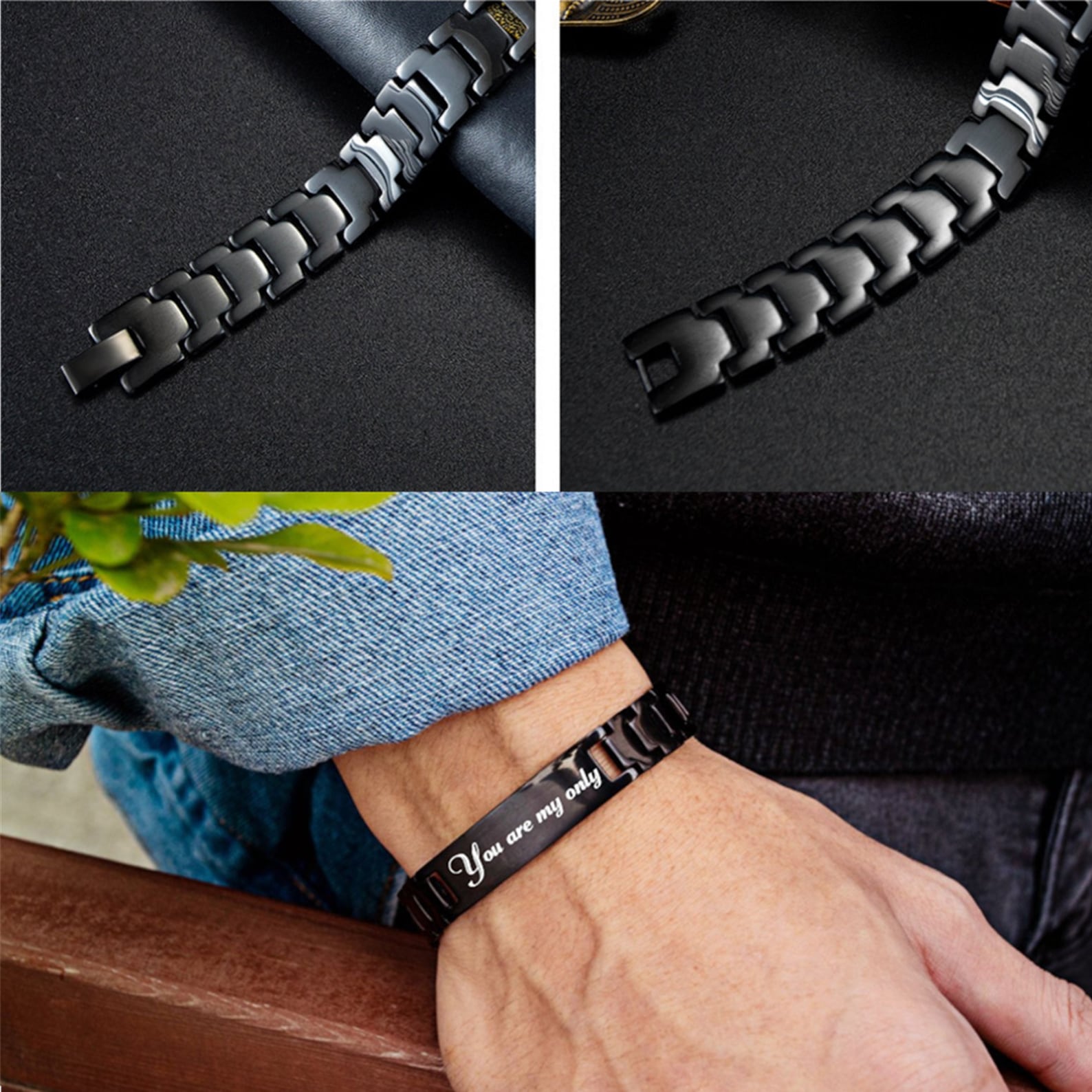 Personalized Stainless Steel Engraved Bracelet Custom Own | Etsy