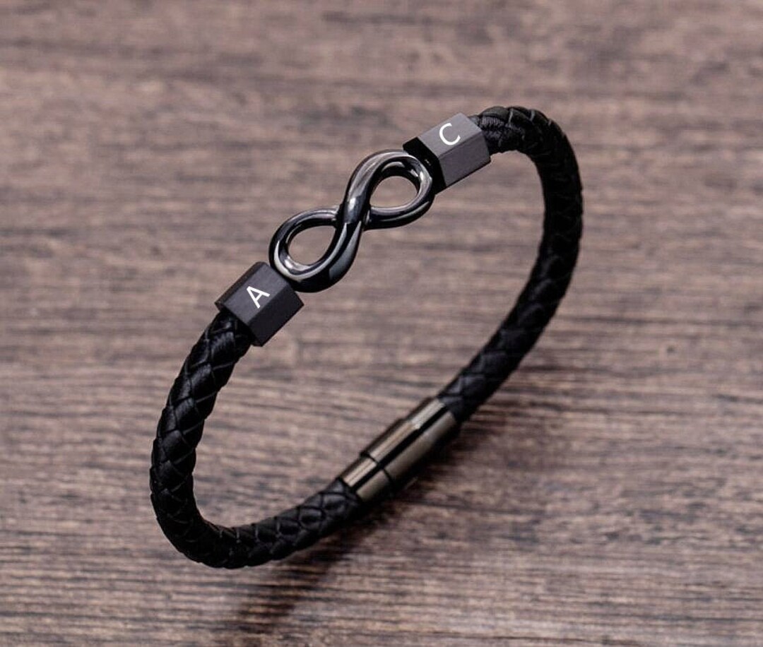 Personalized Engraved Infinity Charm Bracelet, Engraved Initial ...