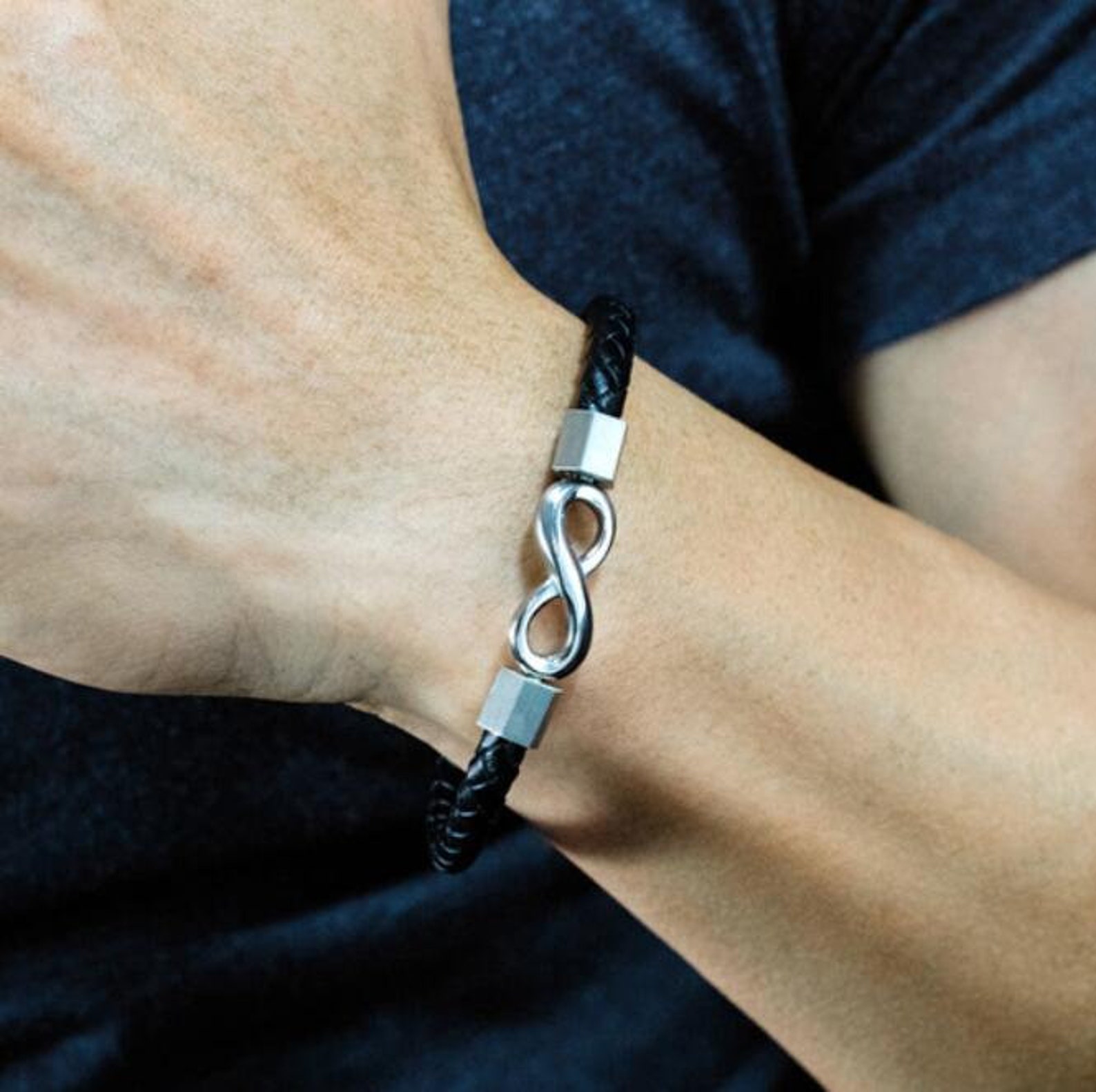 Personalized Engraved Infinity Charm Bracelet Engraved | Etsy