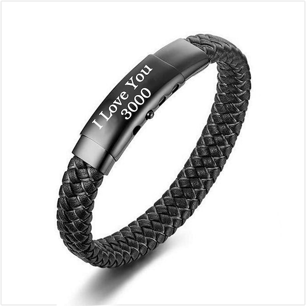 I Love You Leather Bracelet - Etsy