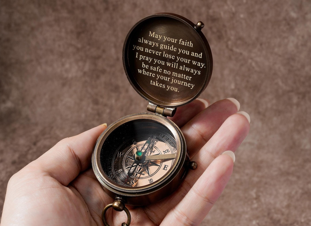 Custom Compass, Customize Personalized Compass, Bronze Gifts for Him ...