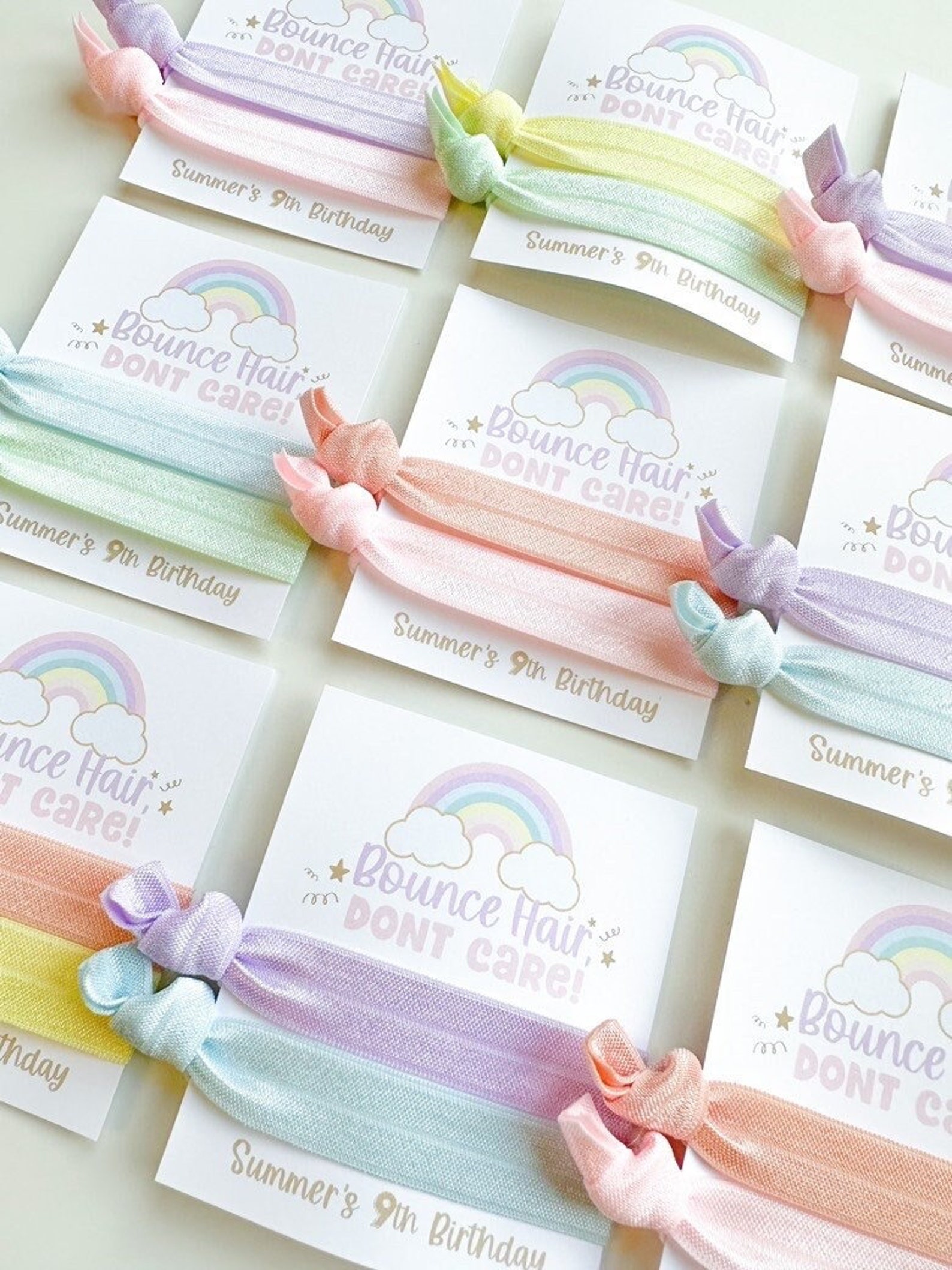 Bounce Party Hair Tie Favors | Personalized Kids Trampoline Birthday ...