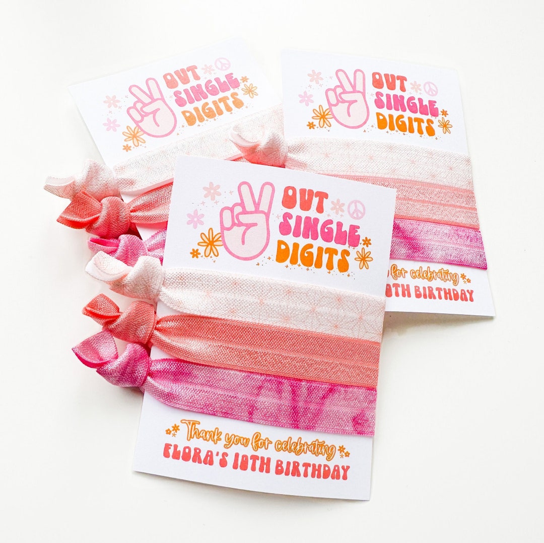 Peace Out Single Digits | Retro 10th Birthday Favors, Groovy Party ...
