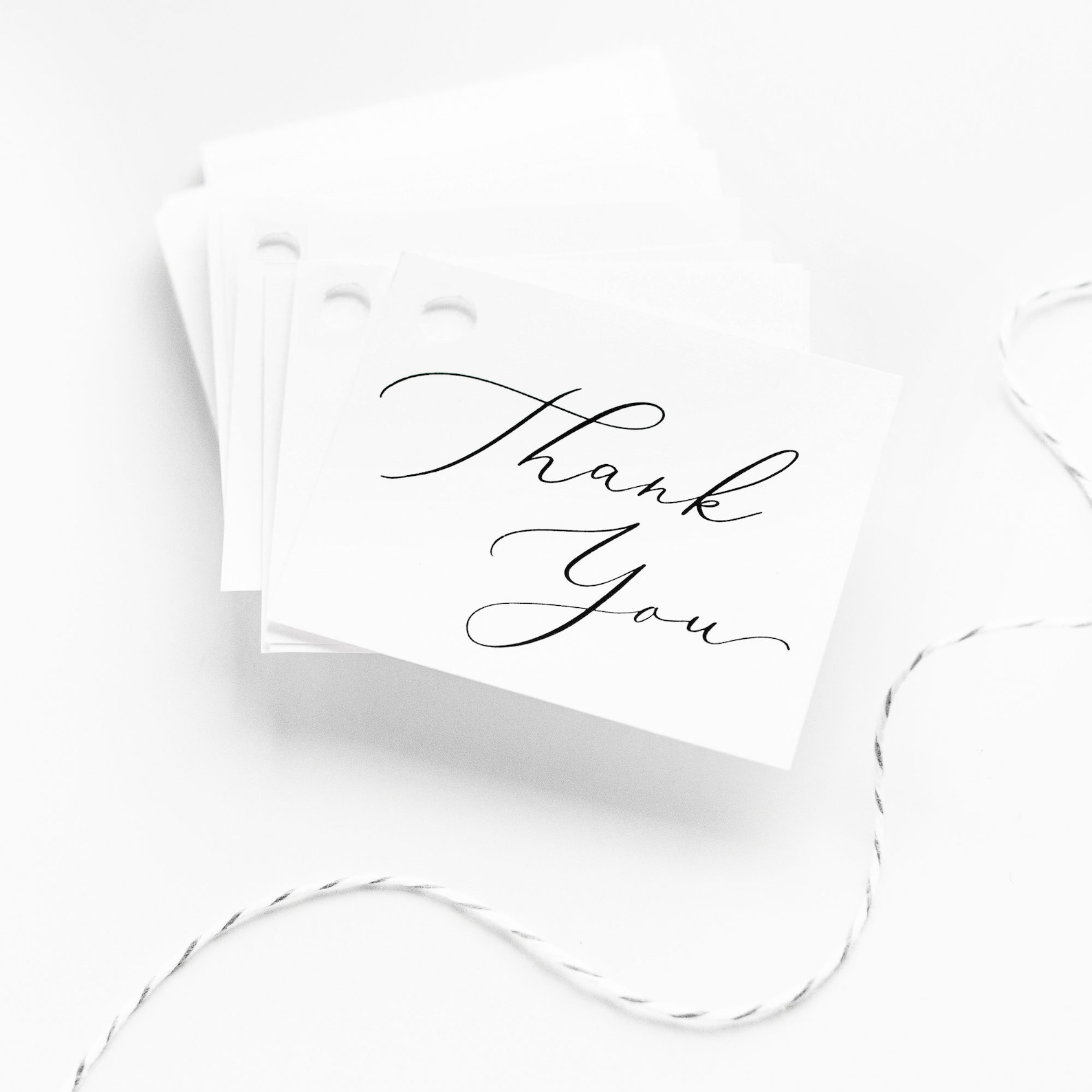 PRINTED Paper Thank You Tags 10 Pack Calligraphy Wedding | Etsy