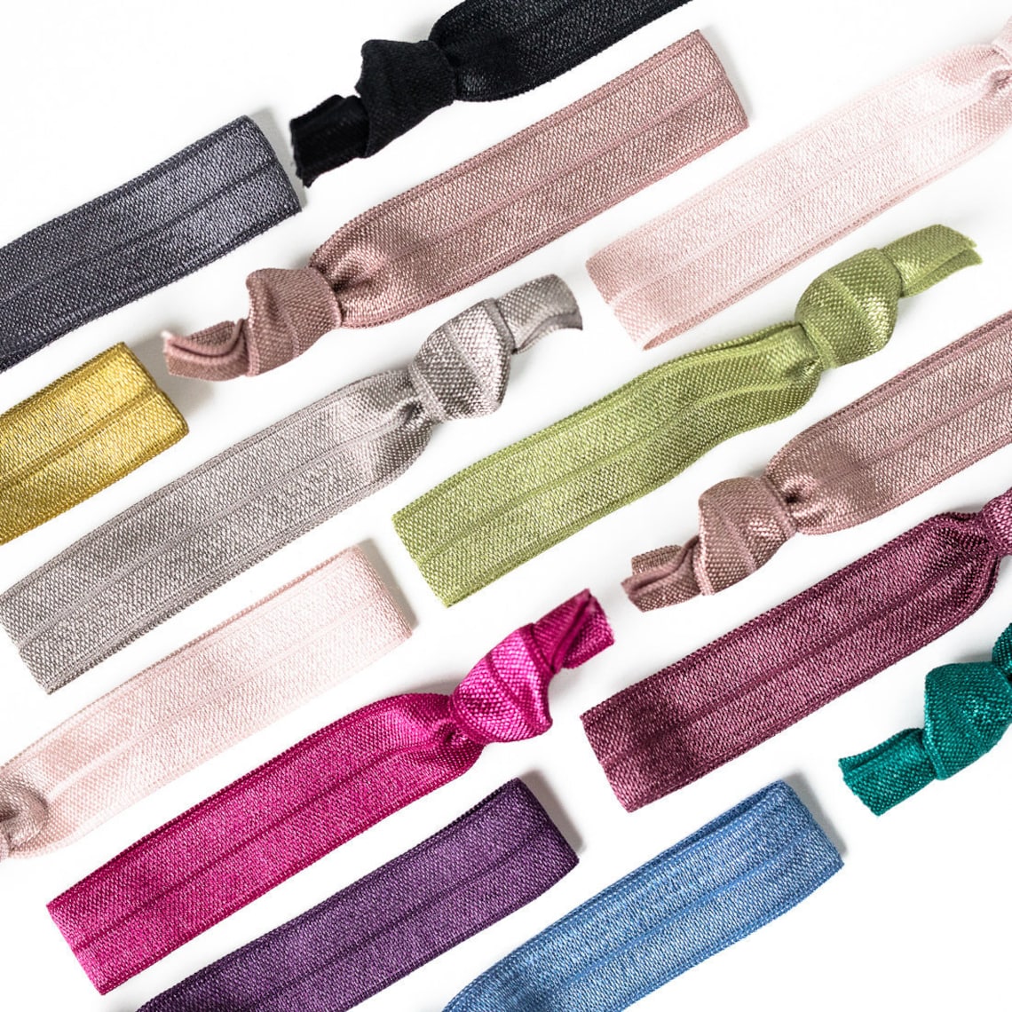 YOU CHOOSE 15 Pack of Solid Color Elastic Hair Ties With | Etsy