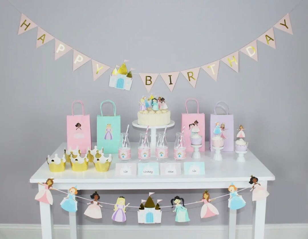 Pastel Princess Birthday Banner | Little Princess Theme Happy Birthday ...