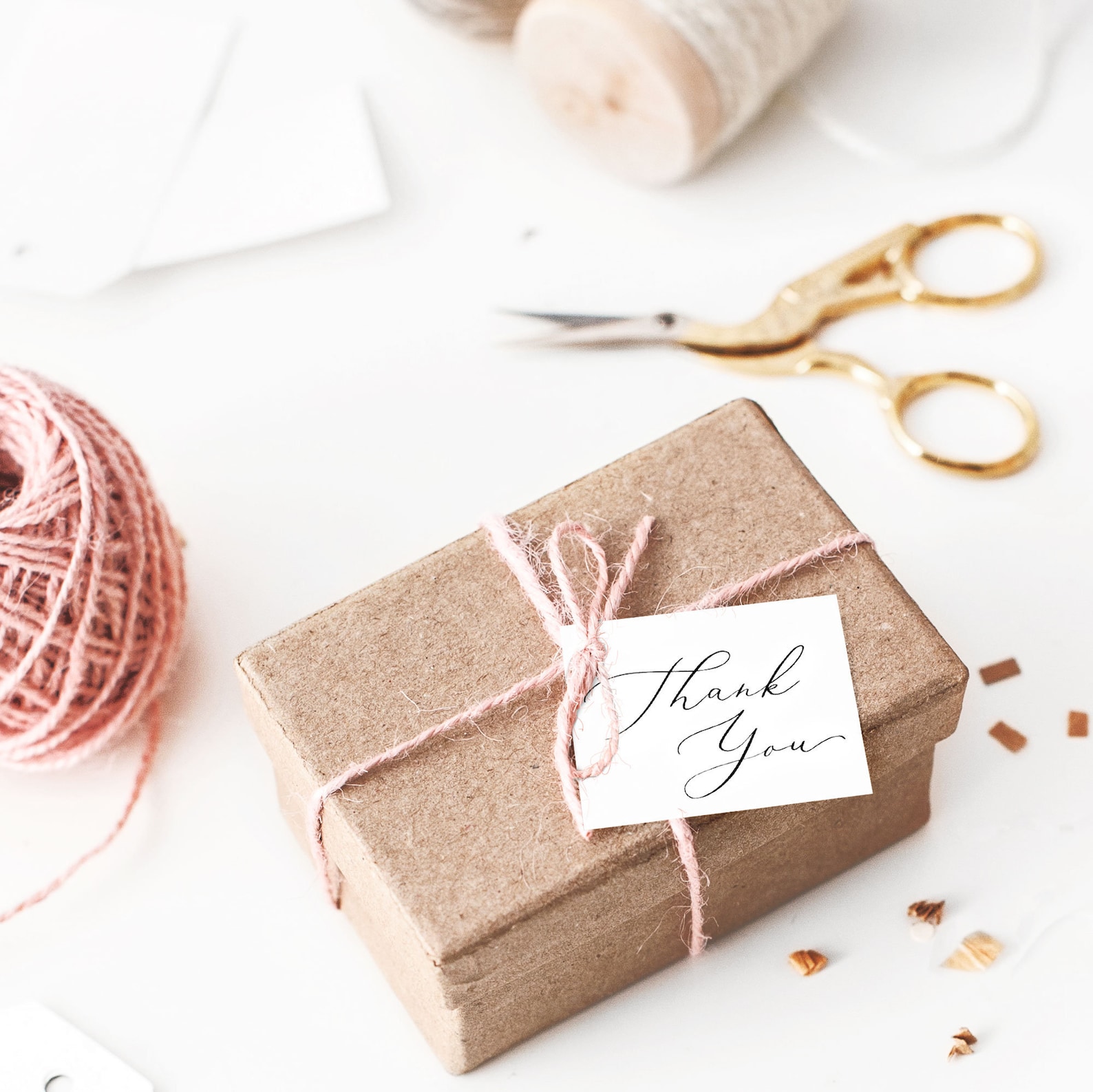 PRINTED Paper Thank You Tags 10 Pack Calligraphy Wedding - Etsy