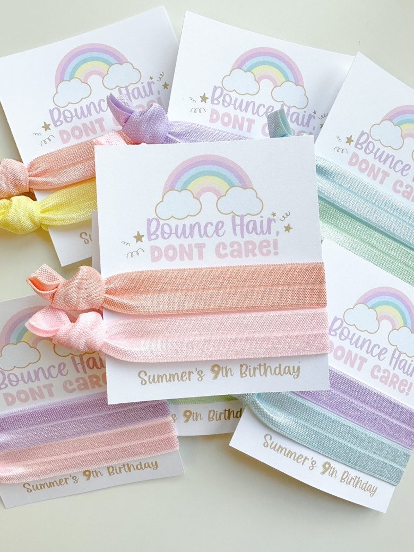 Bounce Party Hair Tie Favors | Personalized Kids Trampoline Birthday ...