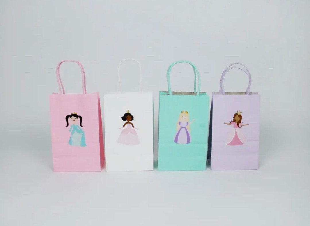 Princess Party Favor Bag Stickers | Set of 12 Pastel Princess Theme ...