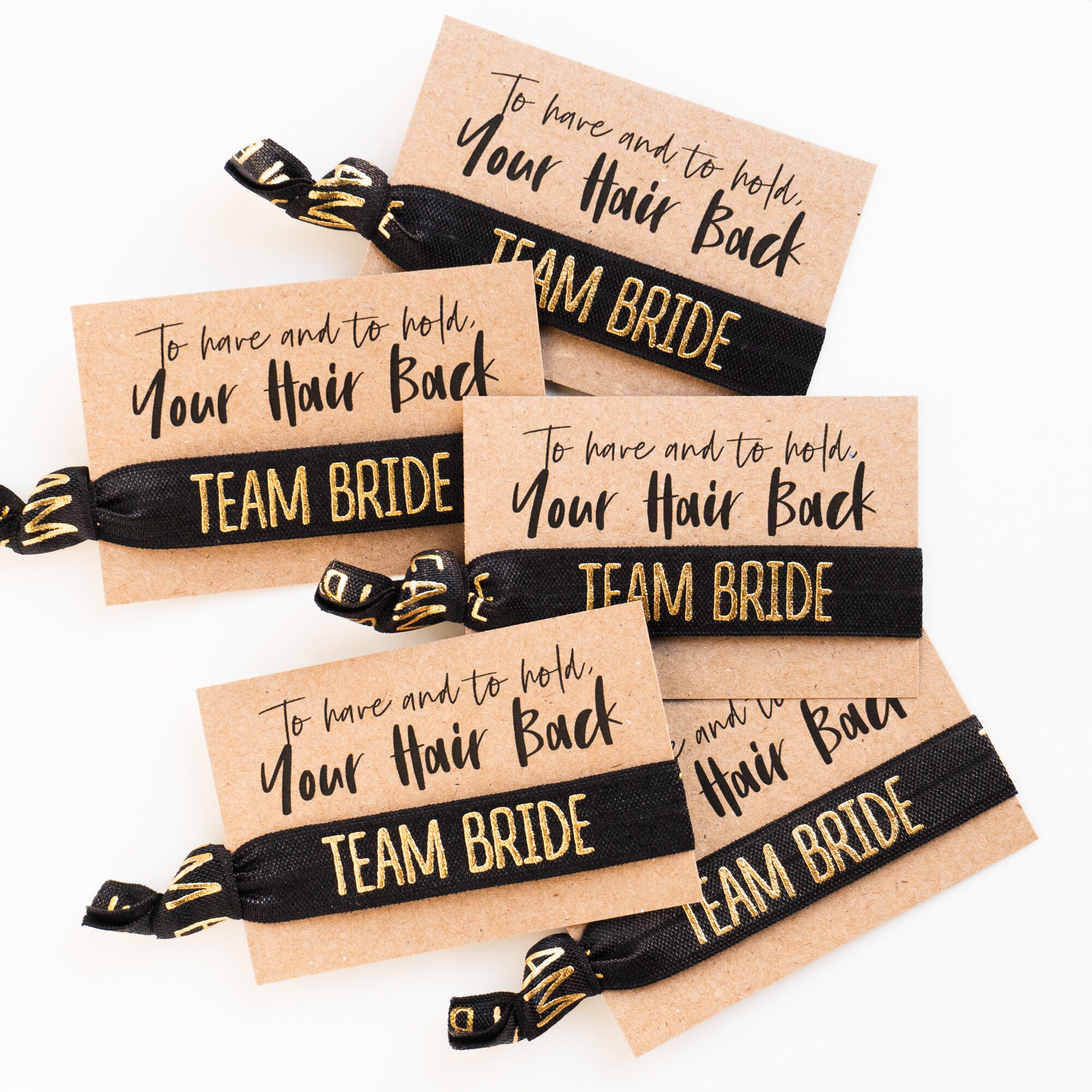 SALE Pack of 5 TEAM BRIDE Hair Tie Favors Bachelorette | Etsy