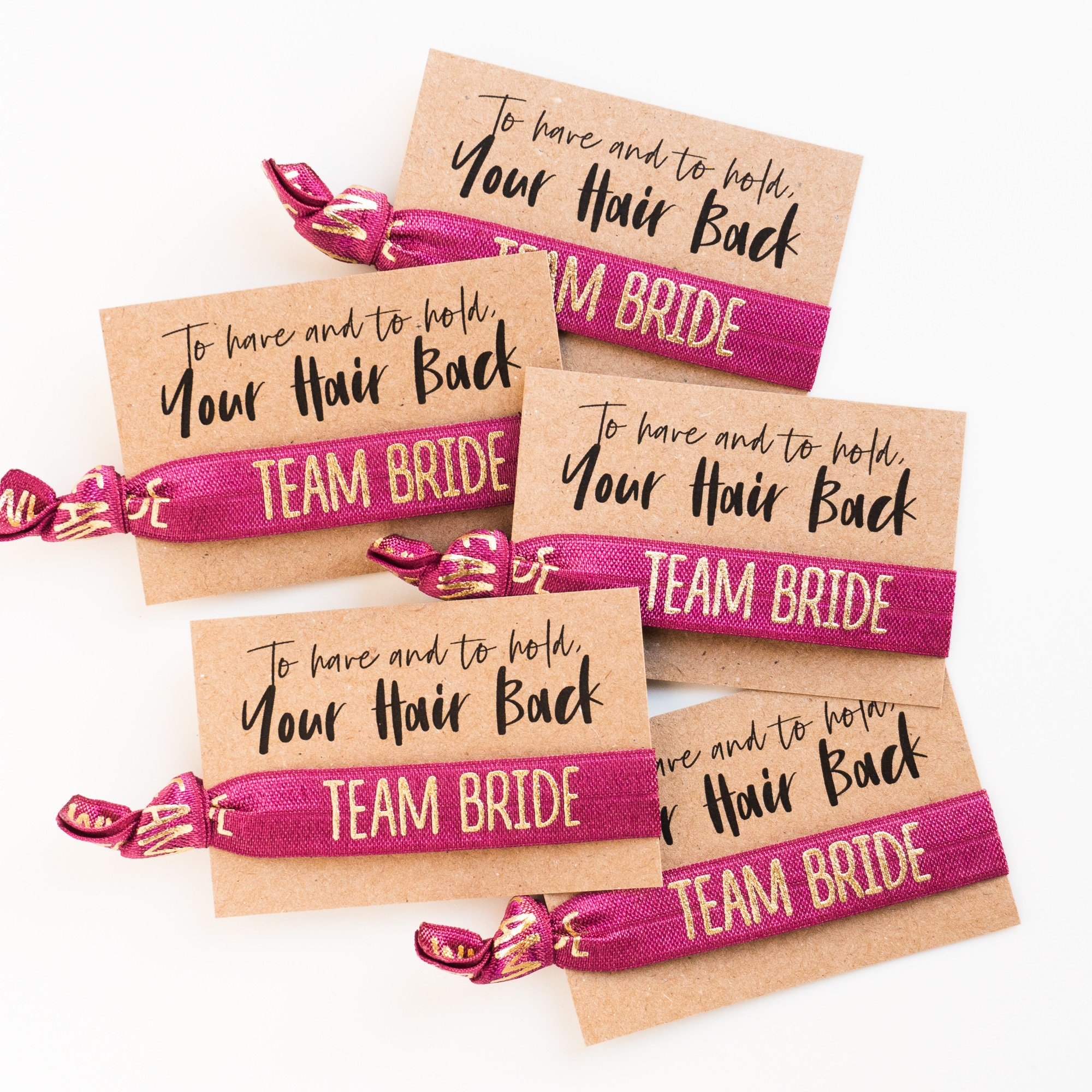 SALE Pack of 5 TEAM BRIDE Hair Tie Favors Bachelorette | Etsy