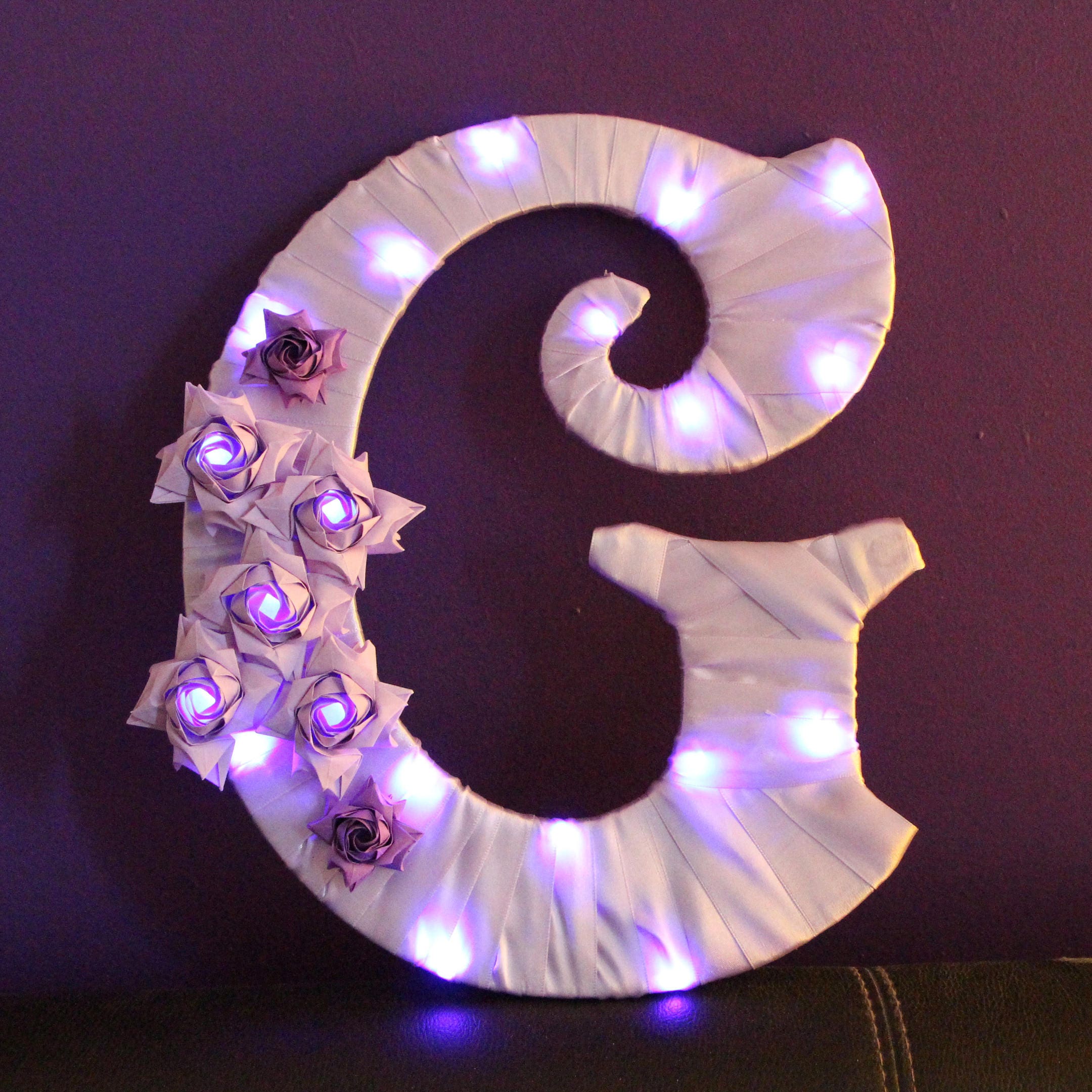 Personalised Name Sign Origami Paper Rose Flower With Purple - Etsy