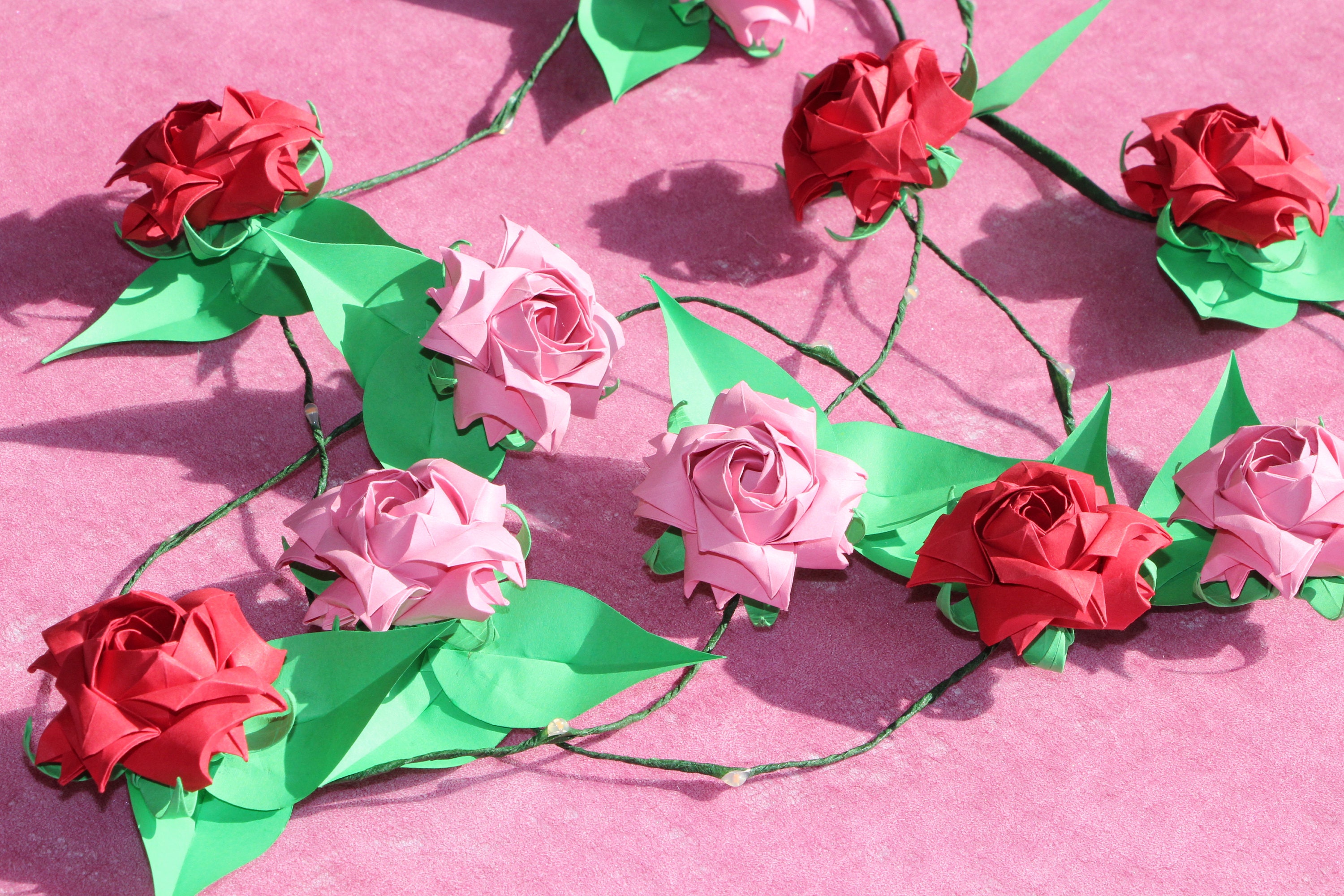 Origami Paper Flower Rose Fairy Light Garland Girl's - Etsy