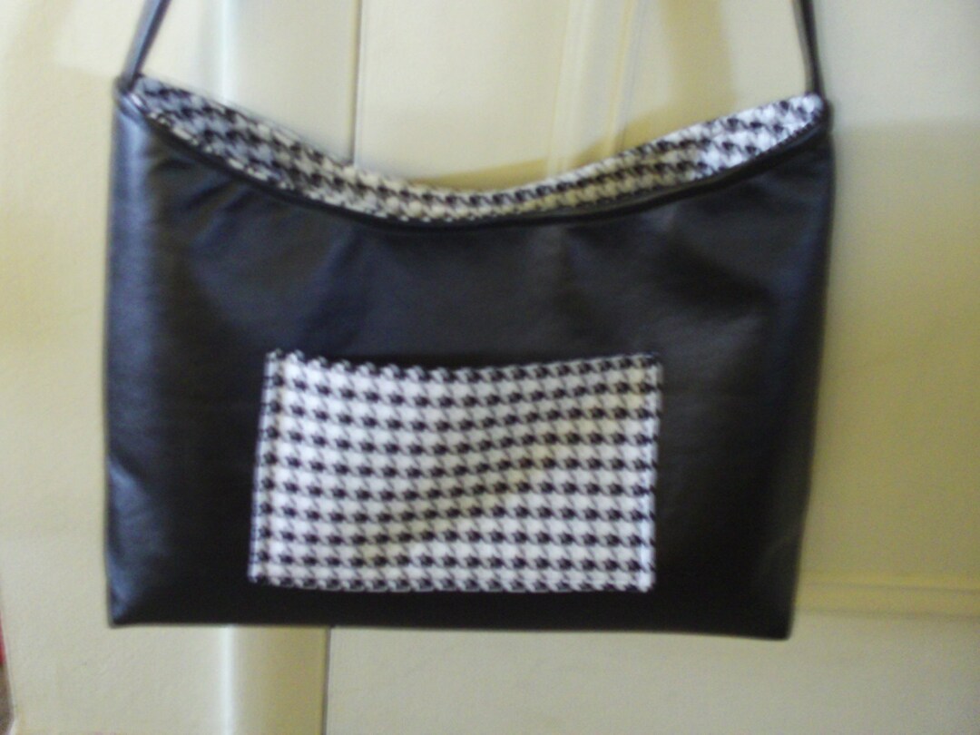 Black Houndstooth Handbag - Etsy