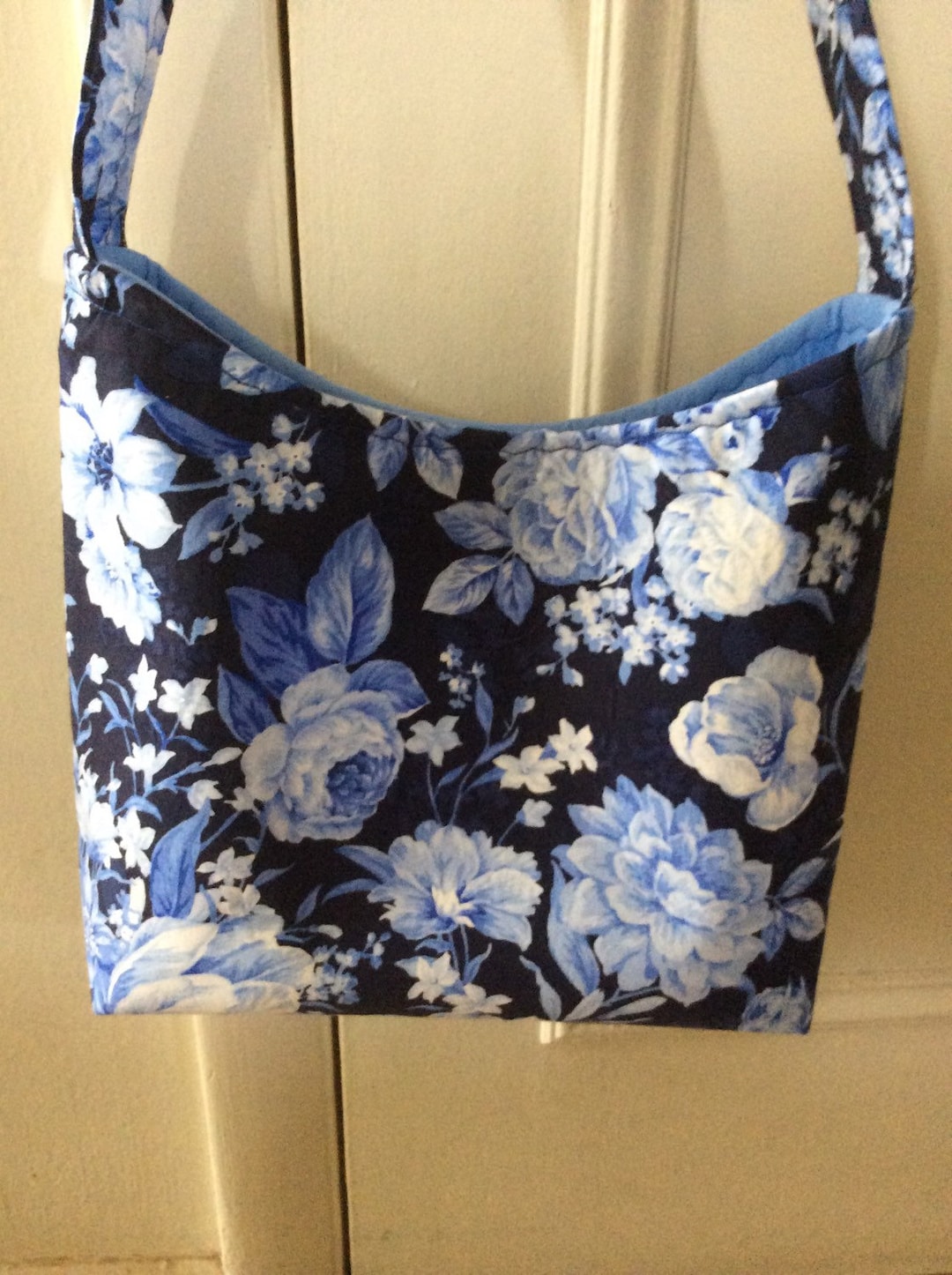 Blue Floral Handbag - Etsy