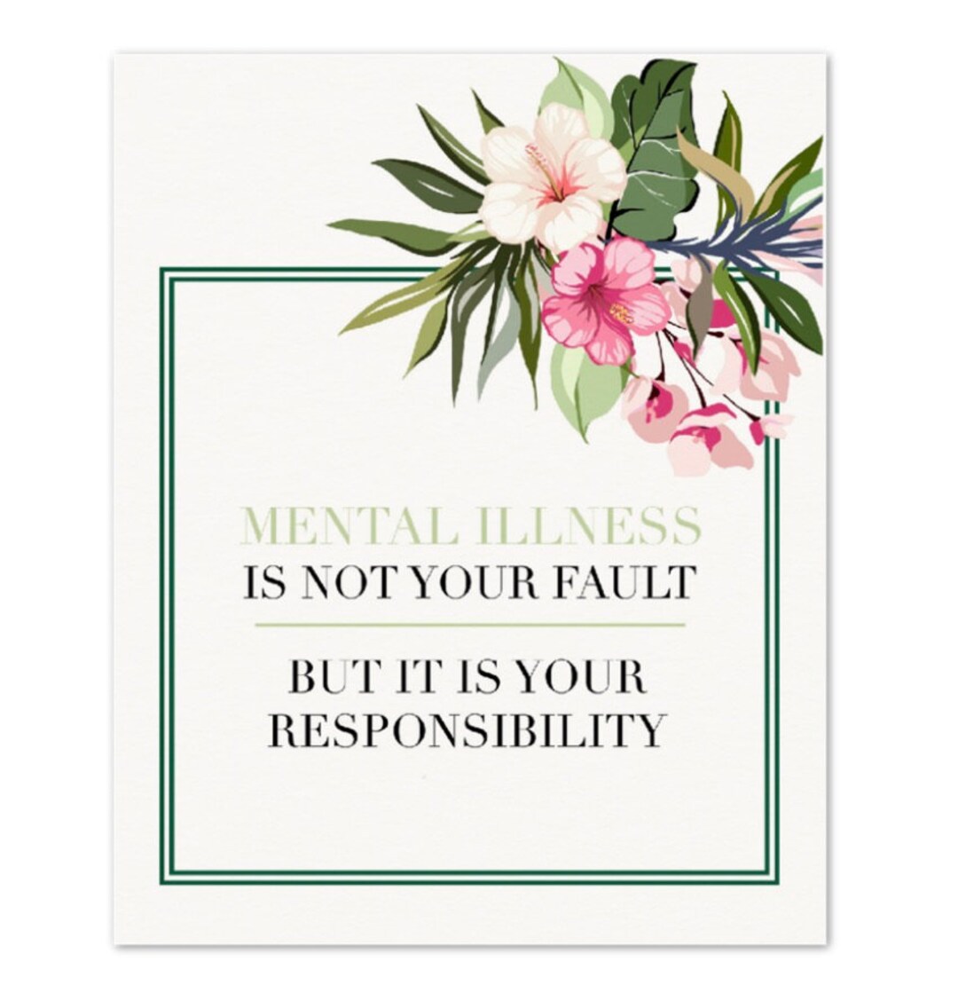 LPOTL Mental Illness Poster Floral Marcus Parks Quote 'mental Illness ...