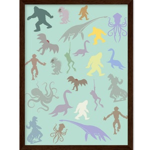 Cryptid Poster, Cryptozoology Home Decor, Cryptid Nursery Print ...