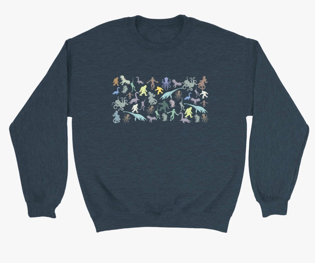 Cryptid Sweater Featuring Pastel Assorted Cryptids, Cryptidcore Sweater ...