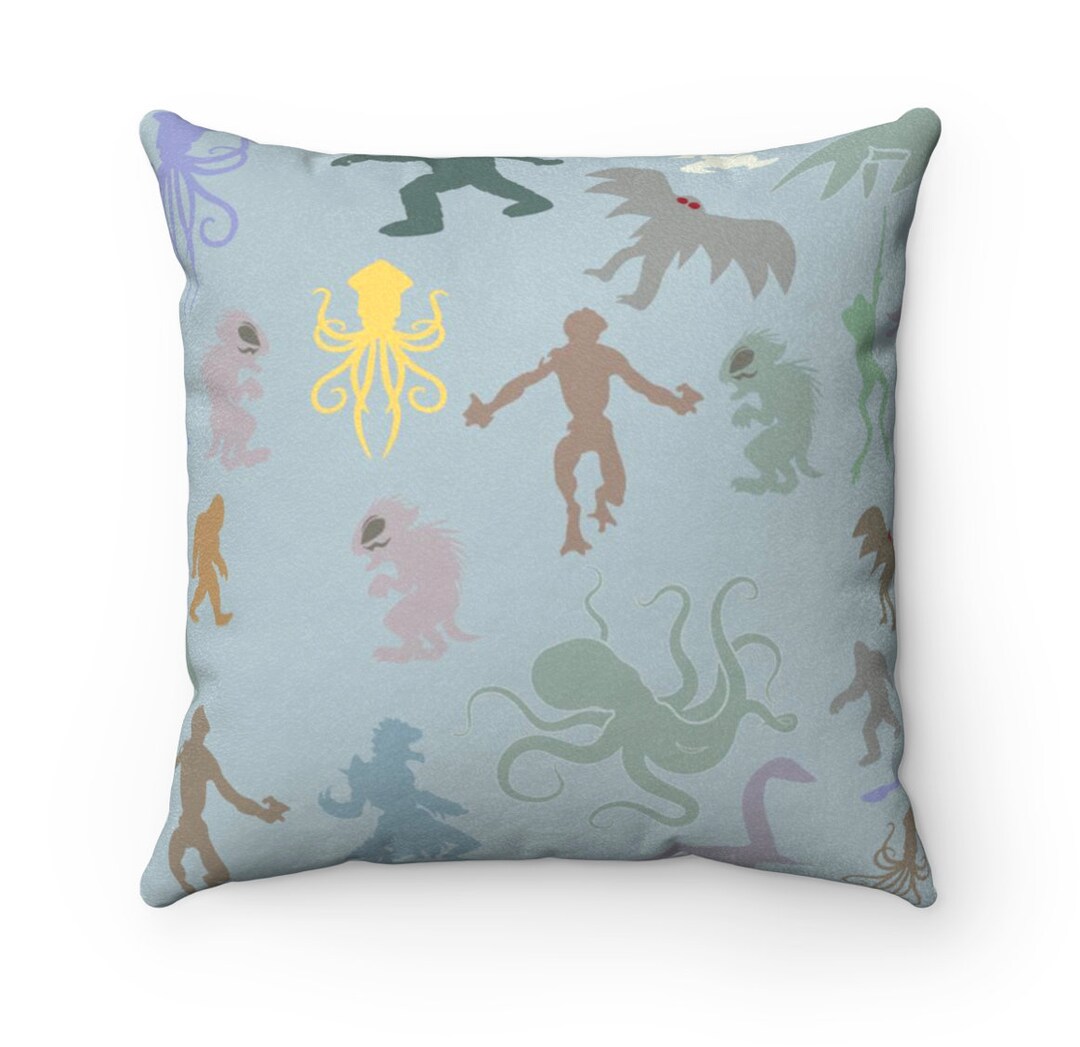 Cryptid Throw Pillow, Cryptid Home Decor Soft Faux Suede Square Pillow ...
