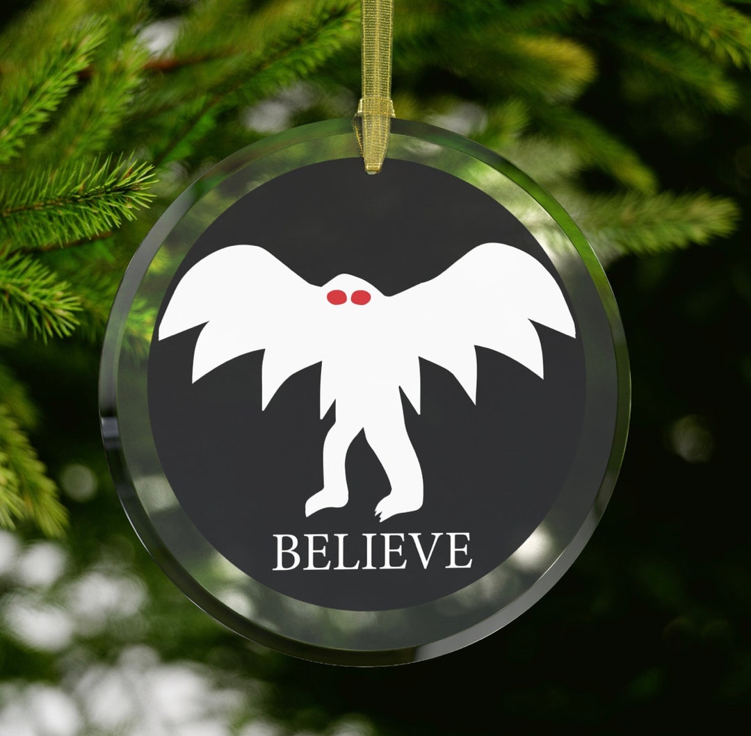 Mothman Glass Ornament, Mothman Christmas Tree Ornament, Criptid ...