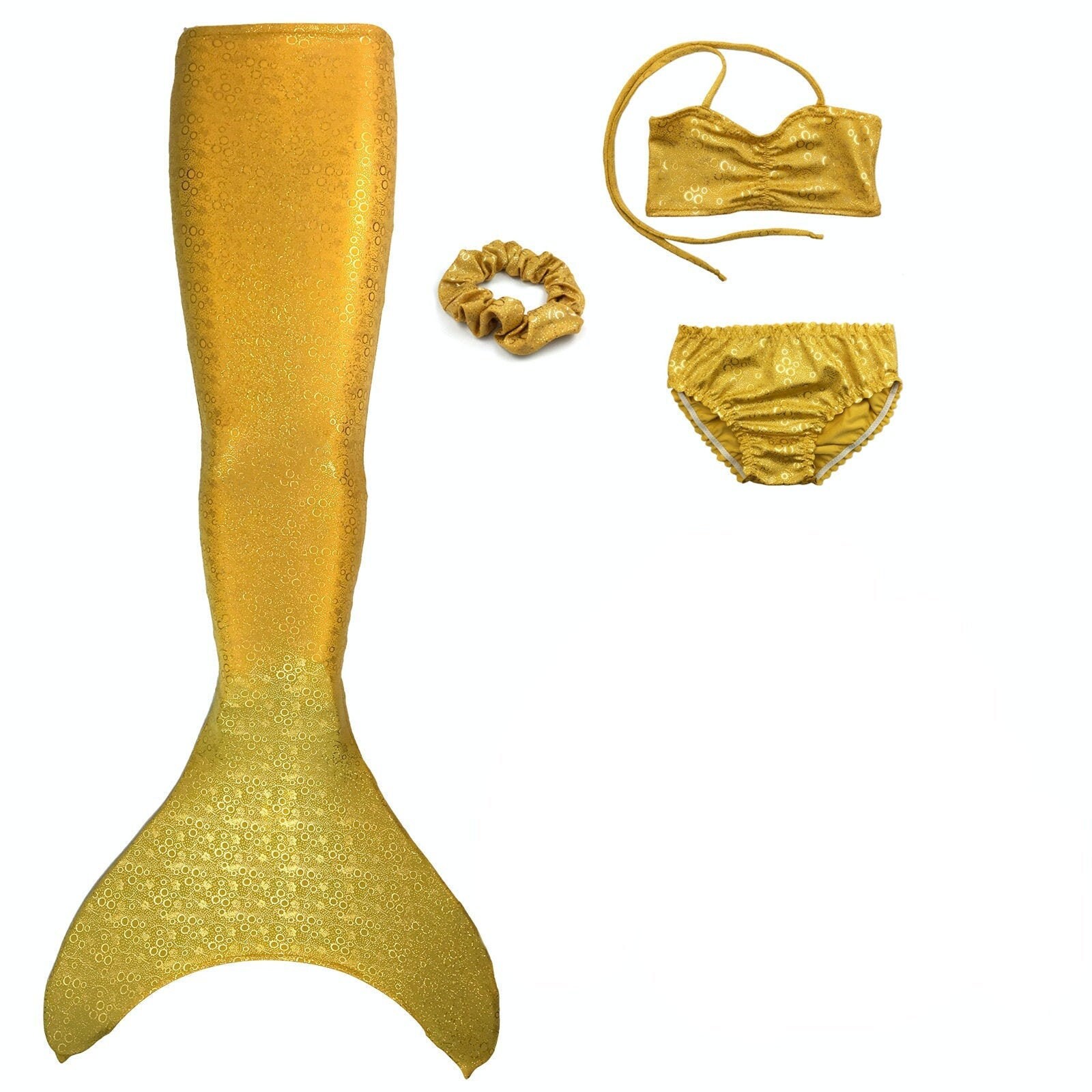 Mermaid Tail 5 Piece Set In Royal GOLD Holographic Bubbles | Etsy