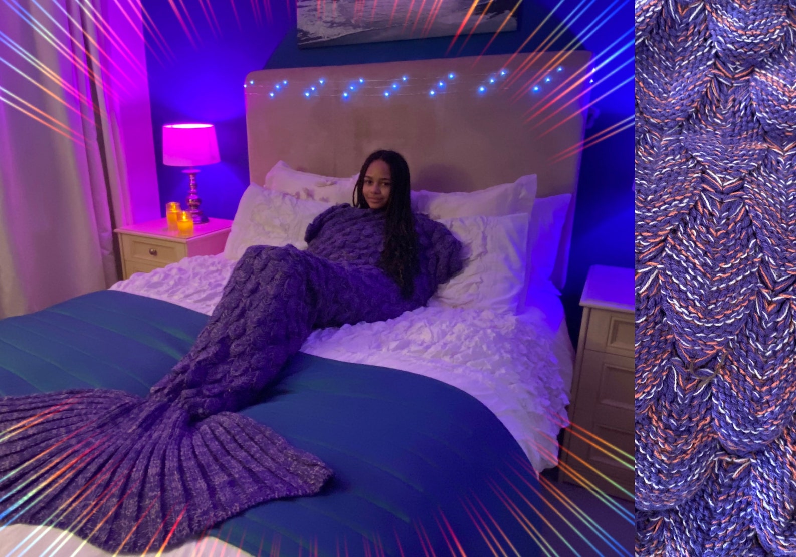 Personalised Mermaid Tail Blanket / Amethyst Siren | Kids and Adults ...