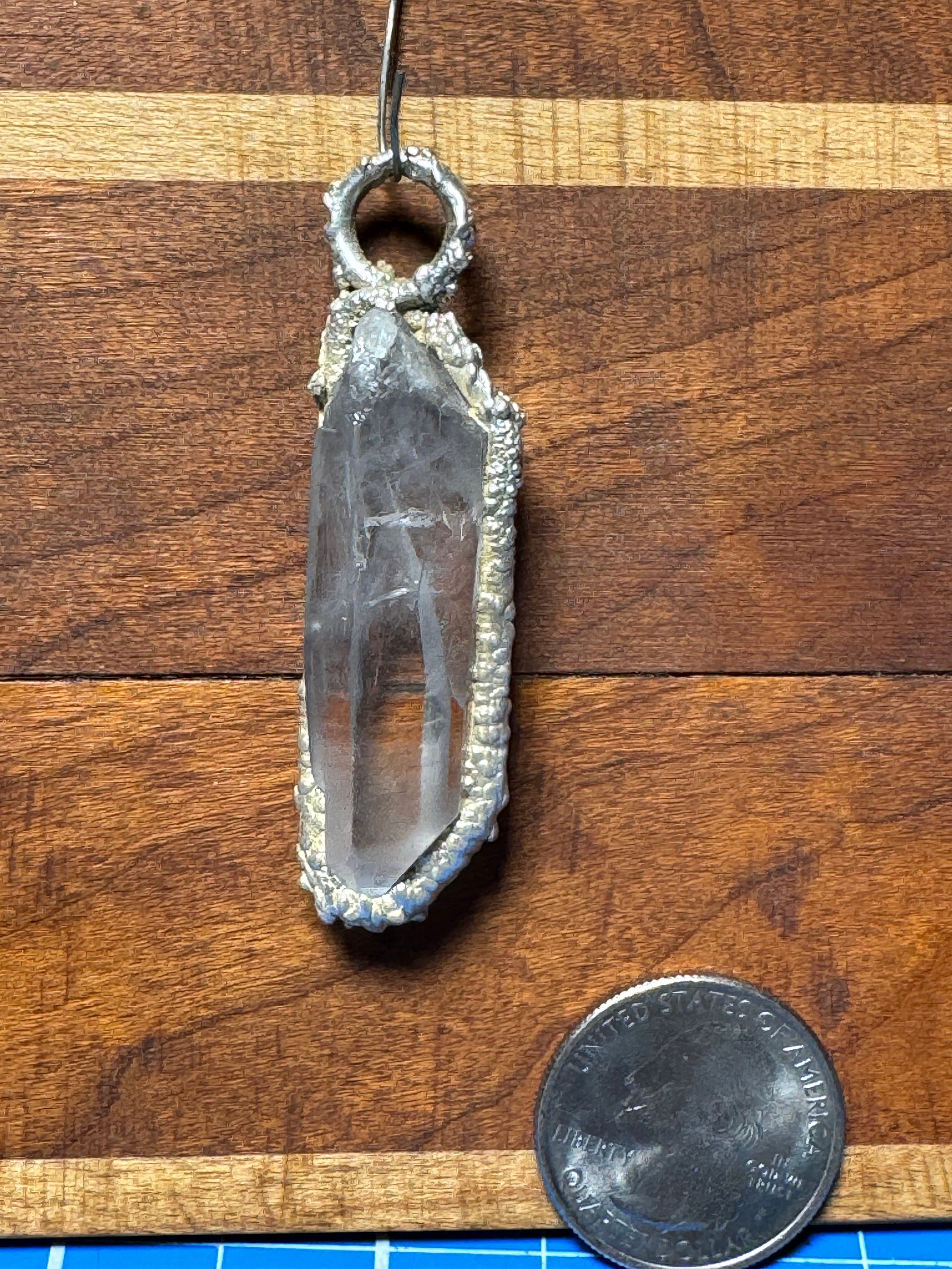 Perimeter Mounted Natural Quartz Crystal Electroplated With Copper and ...