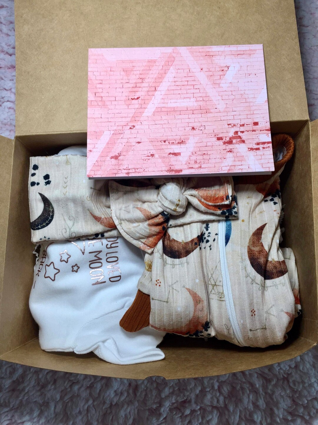 New Born Gift Box, Baby Shower Gift Box, Moon and Stars New Born Outfit ...