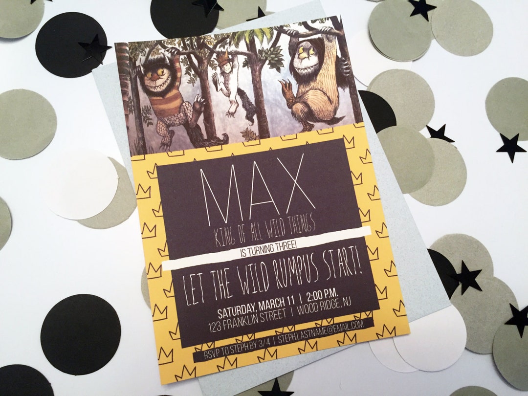 Where the Wild Things Are WTWTA Birthday Party Invitation Customizable ...