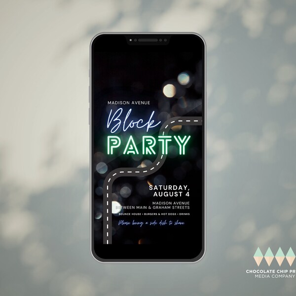 Block Party Invitation - Etsy
