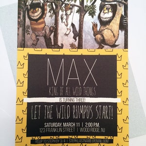 Where the Wild Things Are WTWTA Birthday Party Invitation Customizable ...