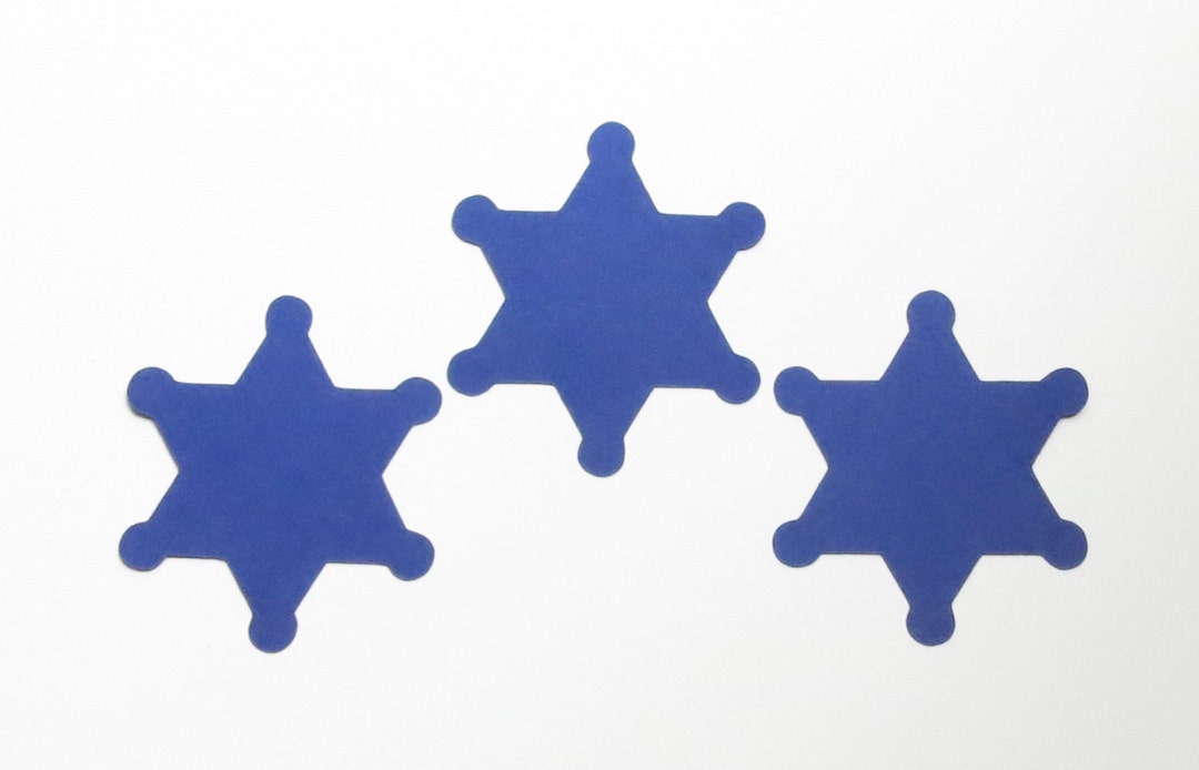 Blue Sheriff Star Badge Die Cuts 1-3 Inch Choose Your Color/colors ...
