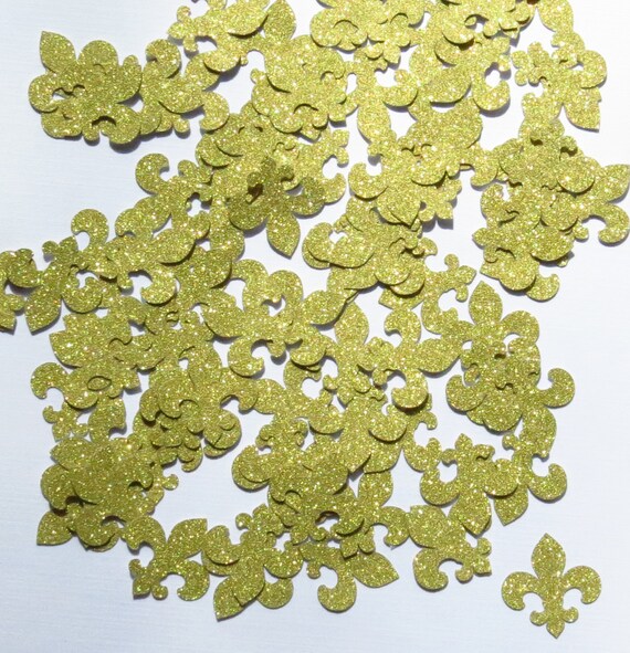 Gold Glitter Fleur De Lis Confetti 1 Inch Party Decor | Etsy