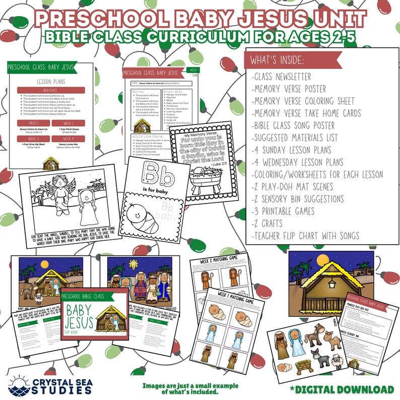 Preschool Bible Class Unit: Baby Jesus - Etsy