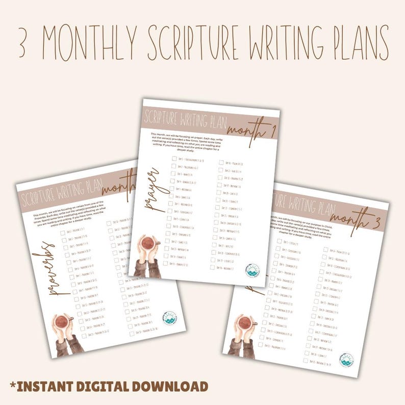 3 Months of Scripture Writing Plans - Etsy