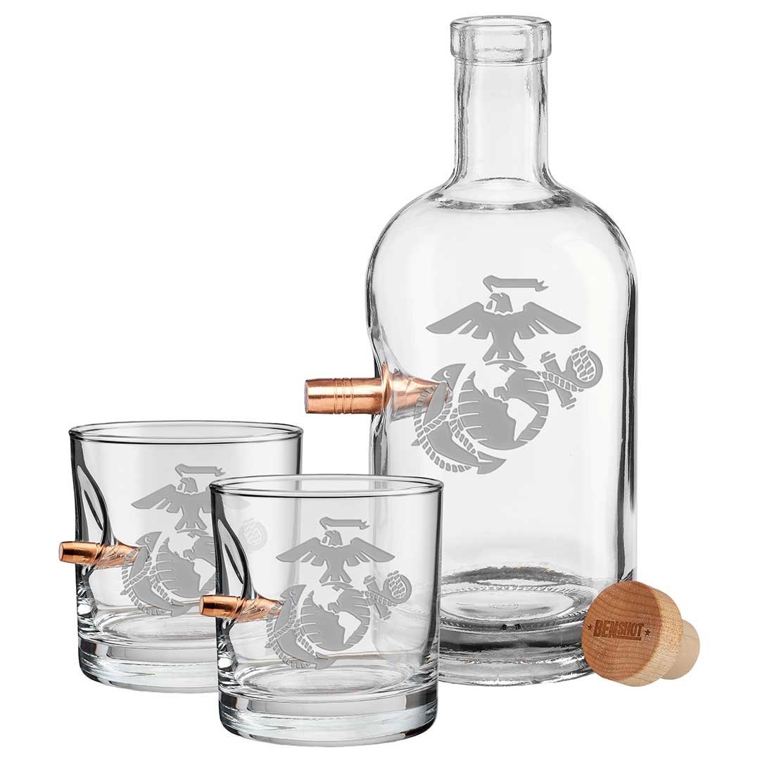 Benshot USMC Bullet Decanter and Two Rocks Set - Etsy