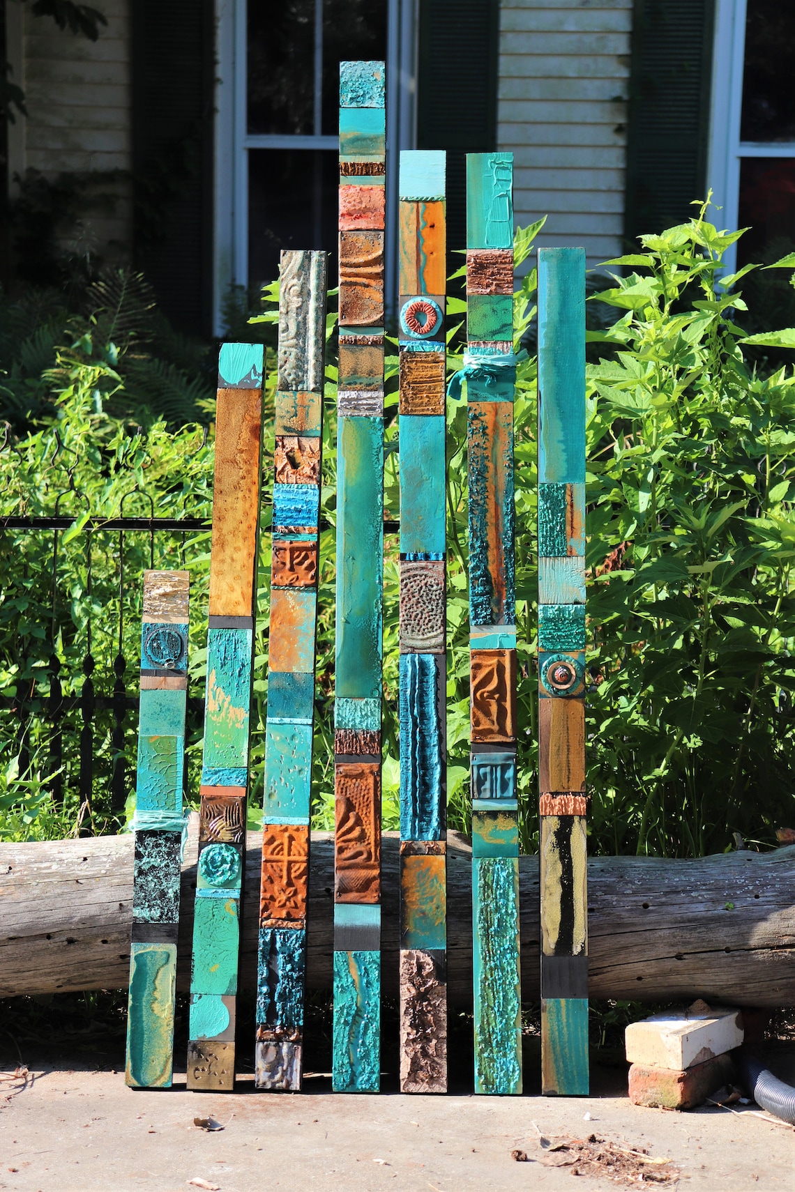 Sun Sea Modern Wood Collage Soul Totems Buy 1-5 Seafoam Teal | Etsy