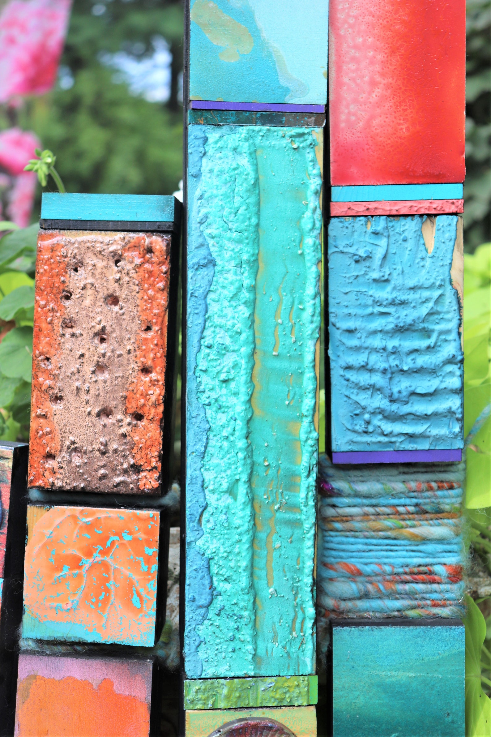 Large Wall Abstract Color Collages Texture Panels Totems Hand - Etsy