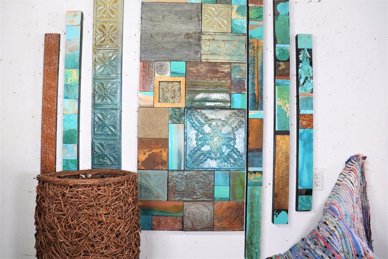 Bright Mixed Media Assemblage Moroccan Mid Eastern Rugs | Etsy