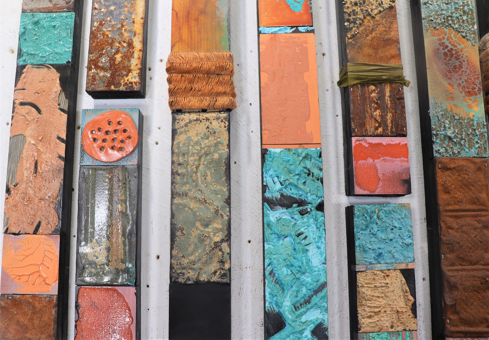 Large Wall Abstract Color Texture Collage Panels Totems Hand - Etsy