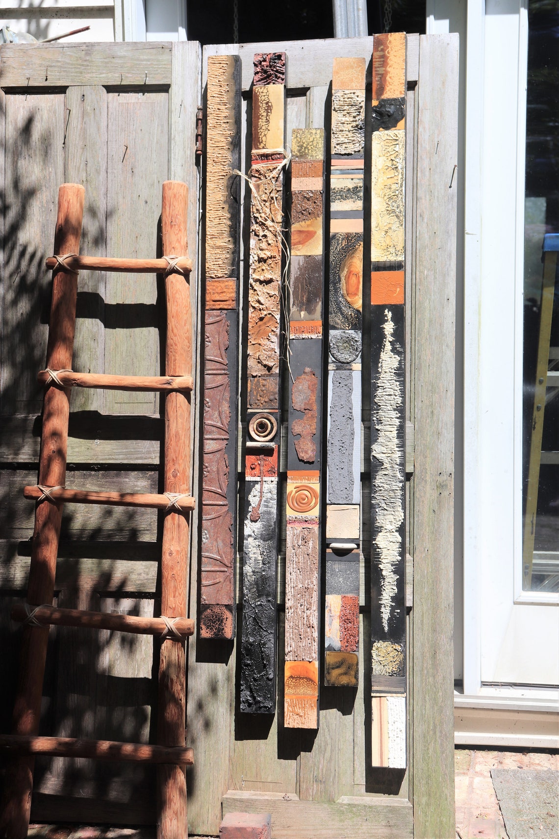 1 Abstract Color African Block Totem Collage Textural Wood - Etsy Australia