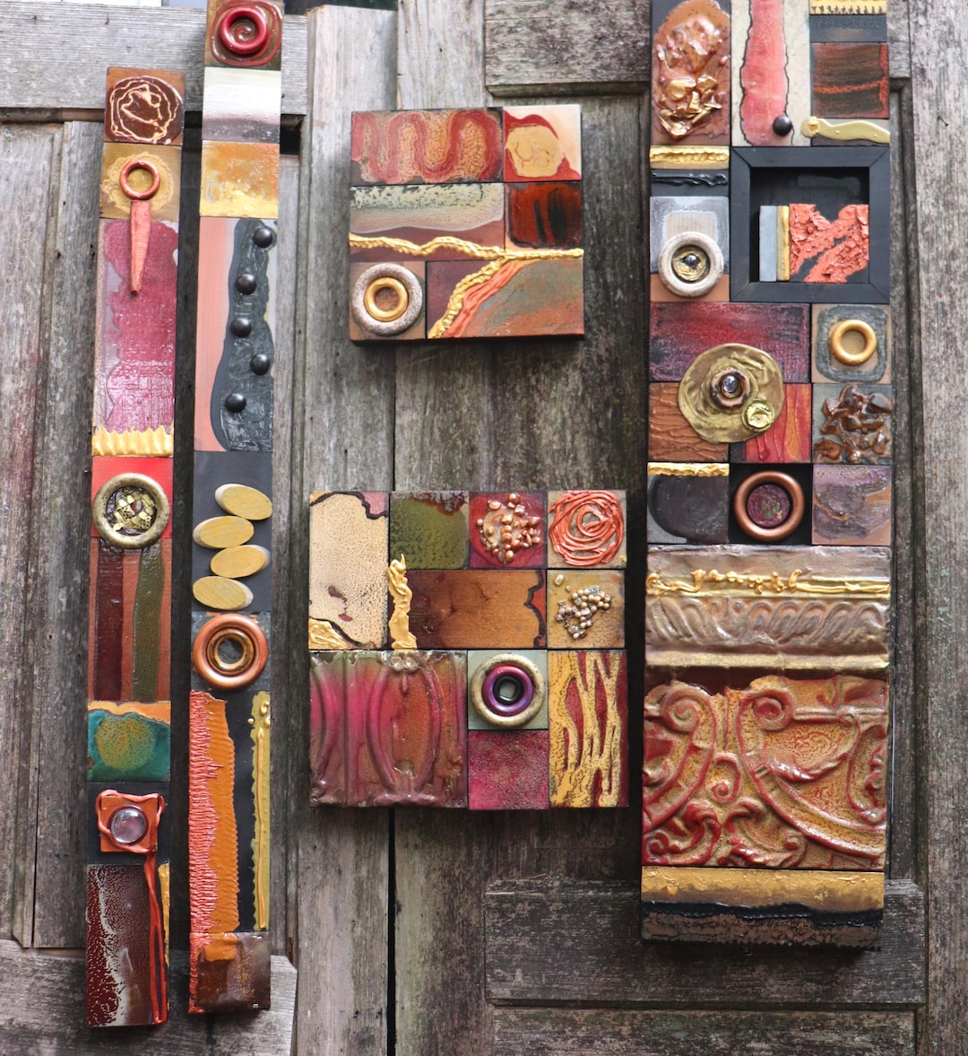 Gorgeous Art Nouveau Klimt Abstract Mixed Media Fine Art Hand Painted ...