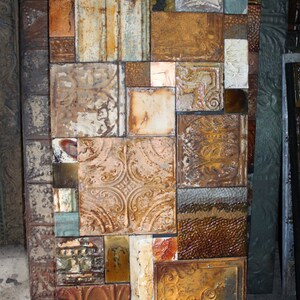 Metal Garden Art Ceiling Tin Tile Metal Rich Texture Oversized Rustic ...